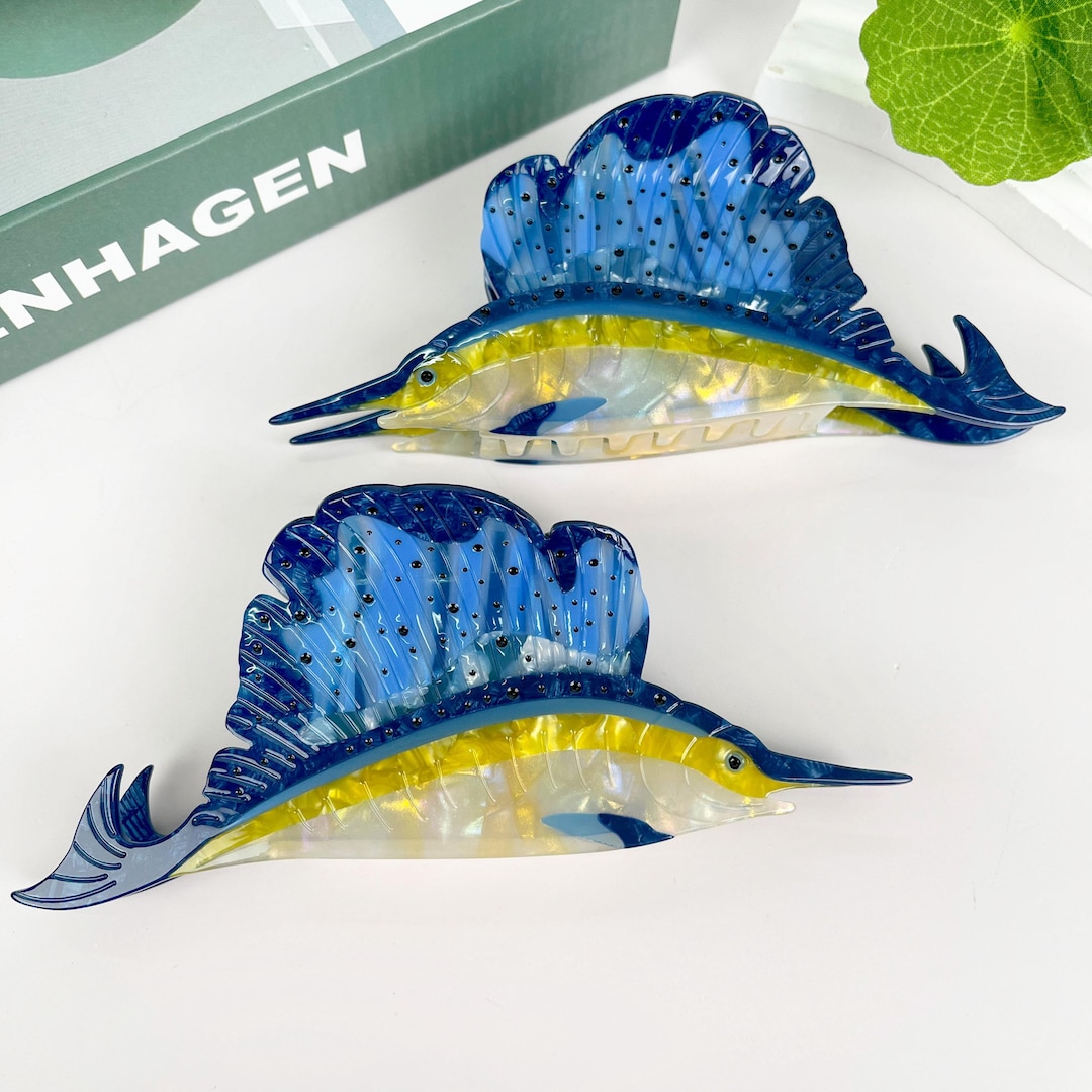 Swordfish Hair Claw Clip,marine Animal Claw Clip,large Hair Claw,custom ...