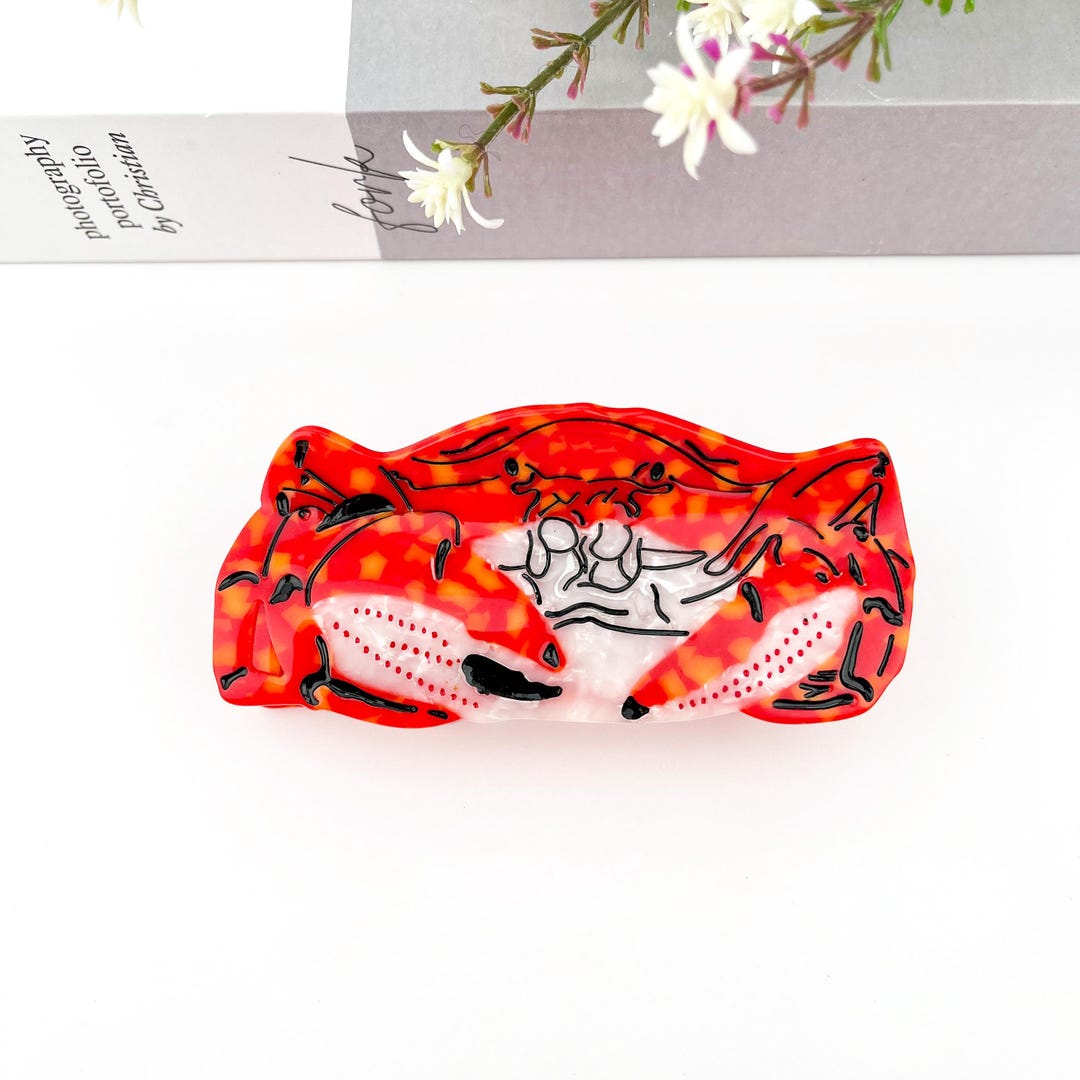 Red Hairy Crab Hair Claw ,crab Hair Clip,acetate Animal Hair Clips ...