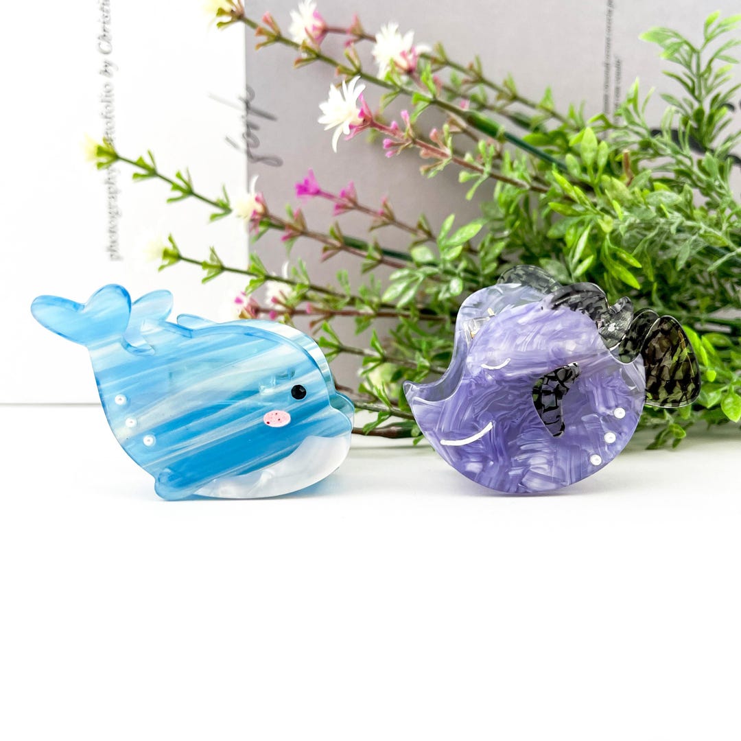 Tropical Fish Hair Claw Clip,dolphin Small Hair Claw,marine Animal Claw ...