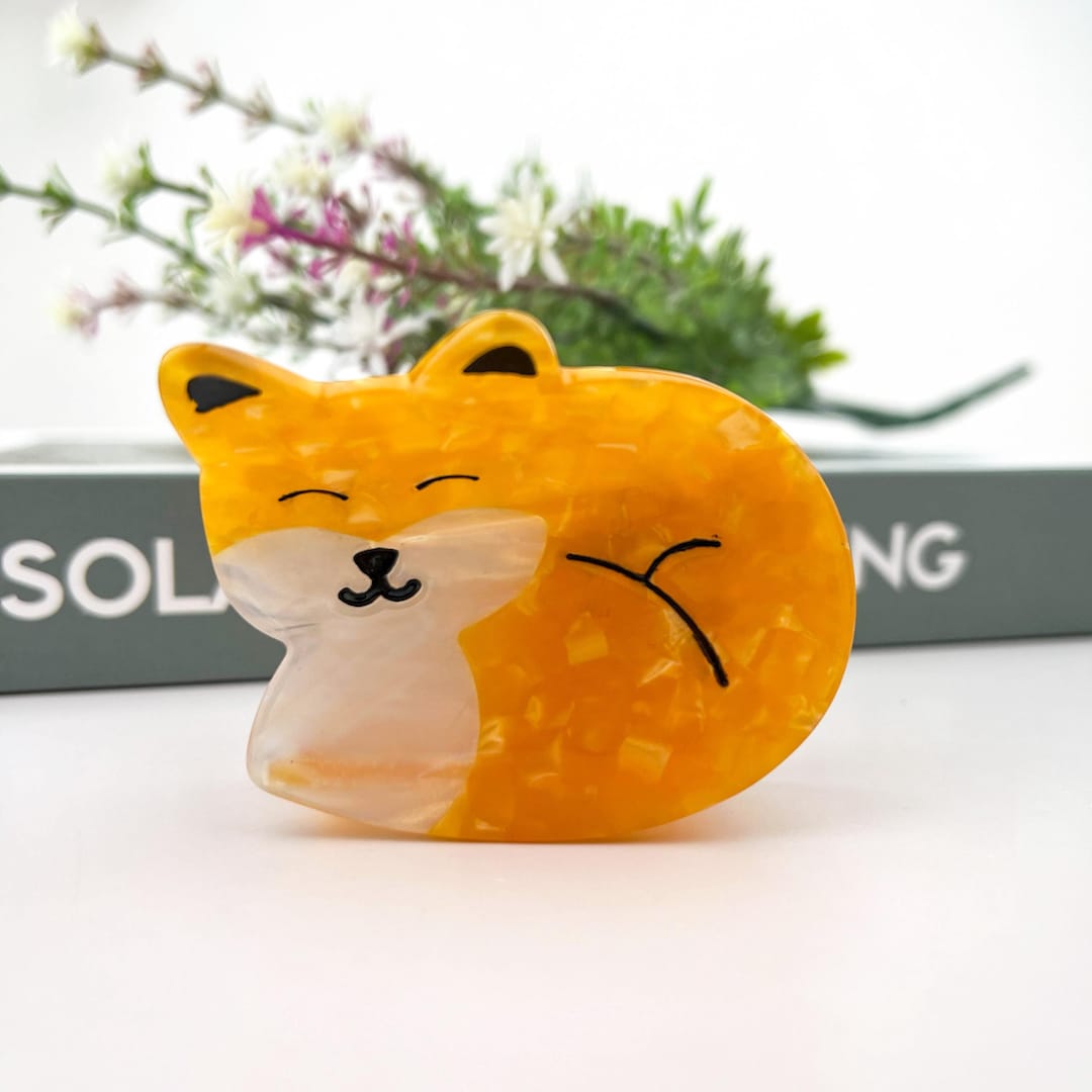 Cartoon Orange Fox Hair Claw Clips,acetate Animals Claw Clip,cute Hair ...