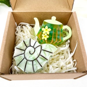 Teapot Hair Claw Cilps, Custom Unique Logo/text on Box,acetate Colorful ...