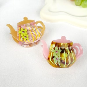 Teapot Hair Claw Cilps, Custom Unique Logo/text on Box,acetate Colorful ...