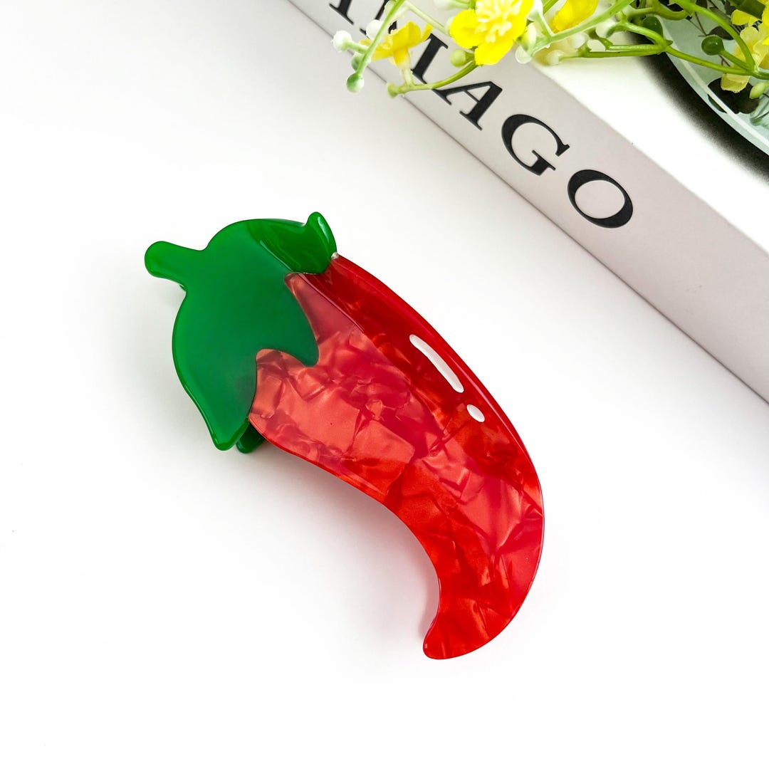 Red Chili Hair Clip: Acetate Claw, Fun Hair Accessory - Etsy