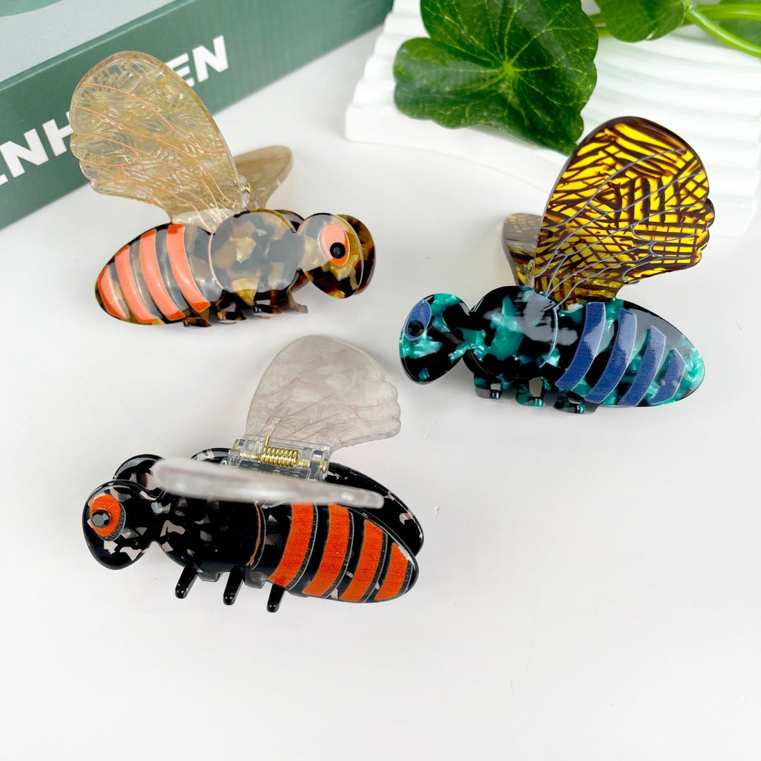 Cartoon Bee Hair Claw Clips,cute Honey Bee Insect Claw Clip,custom ...