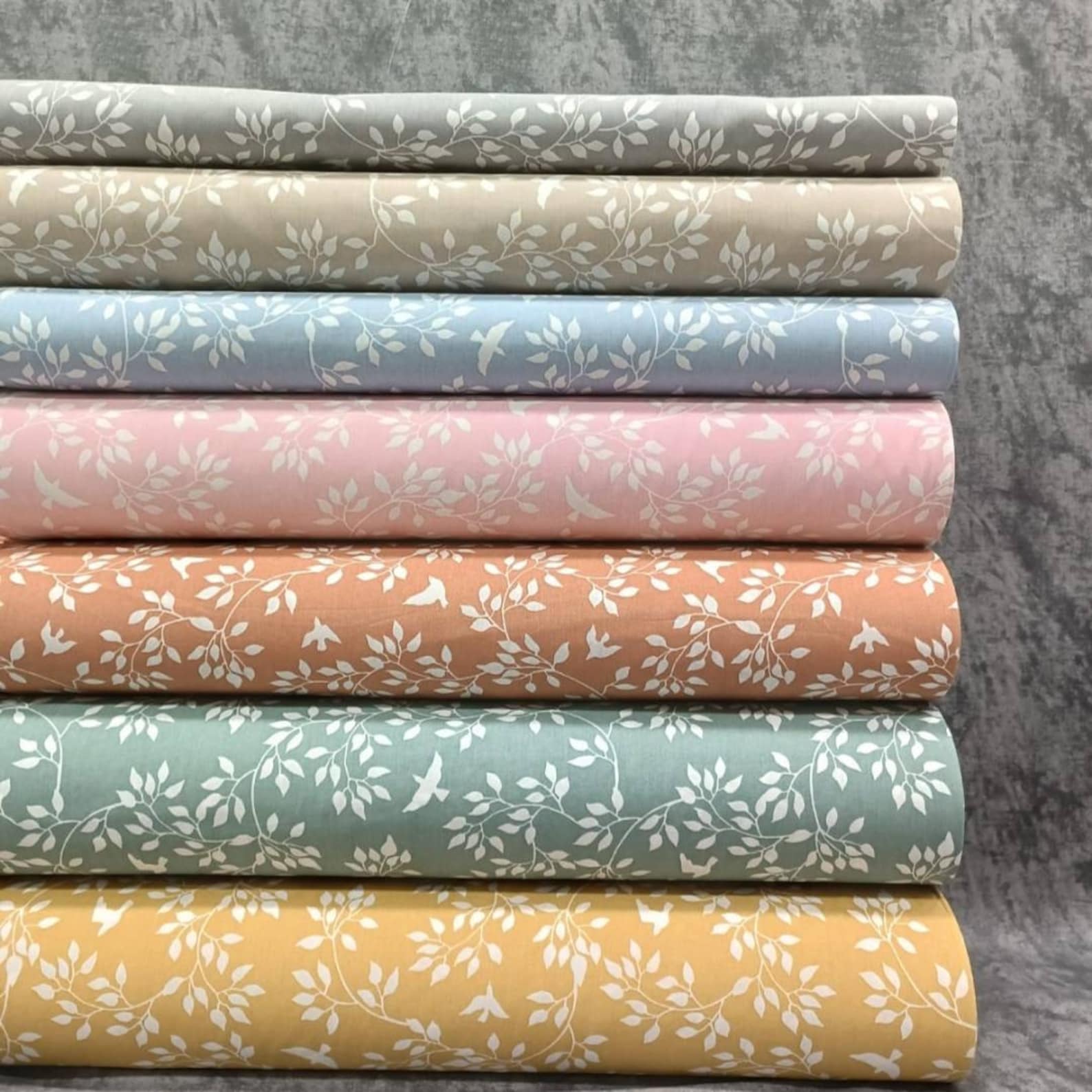 Natural Leaves Cotton Fabric, Extra Wide, Oeko-tex, Fabric by the Yard ...