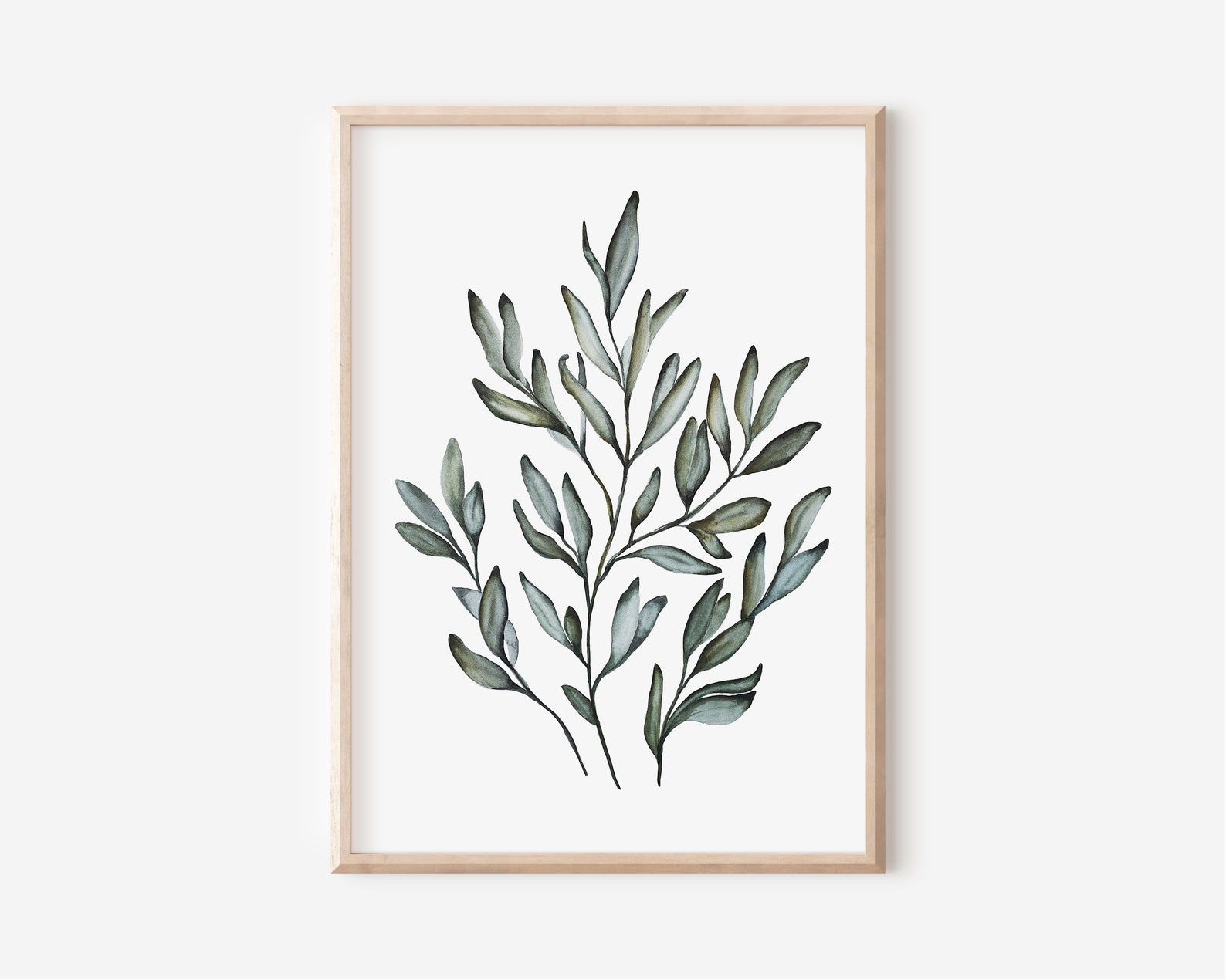 Botanical Art Print Set - Olive Branch Watercolor Art - Set of 2 Art ...