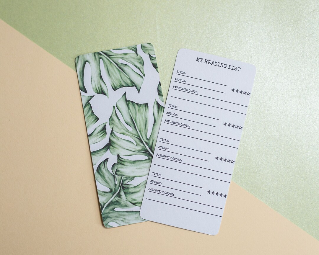 Monstera Interactive Bookmark - 'my Reading List' Bookmark - Botanical ...