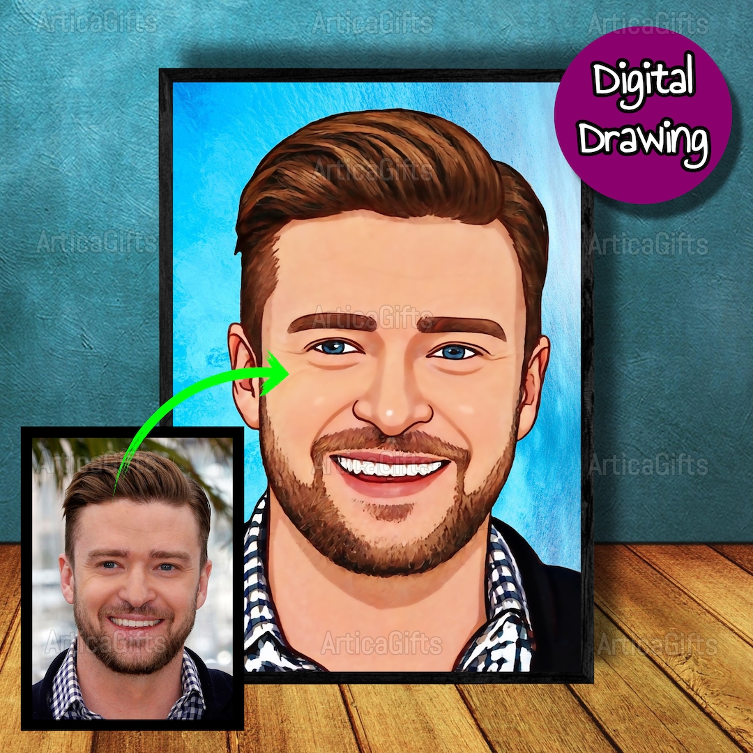 Digital Portrait From Photo, Cartoon Illustration Portrait, Custom ...