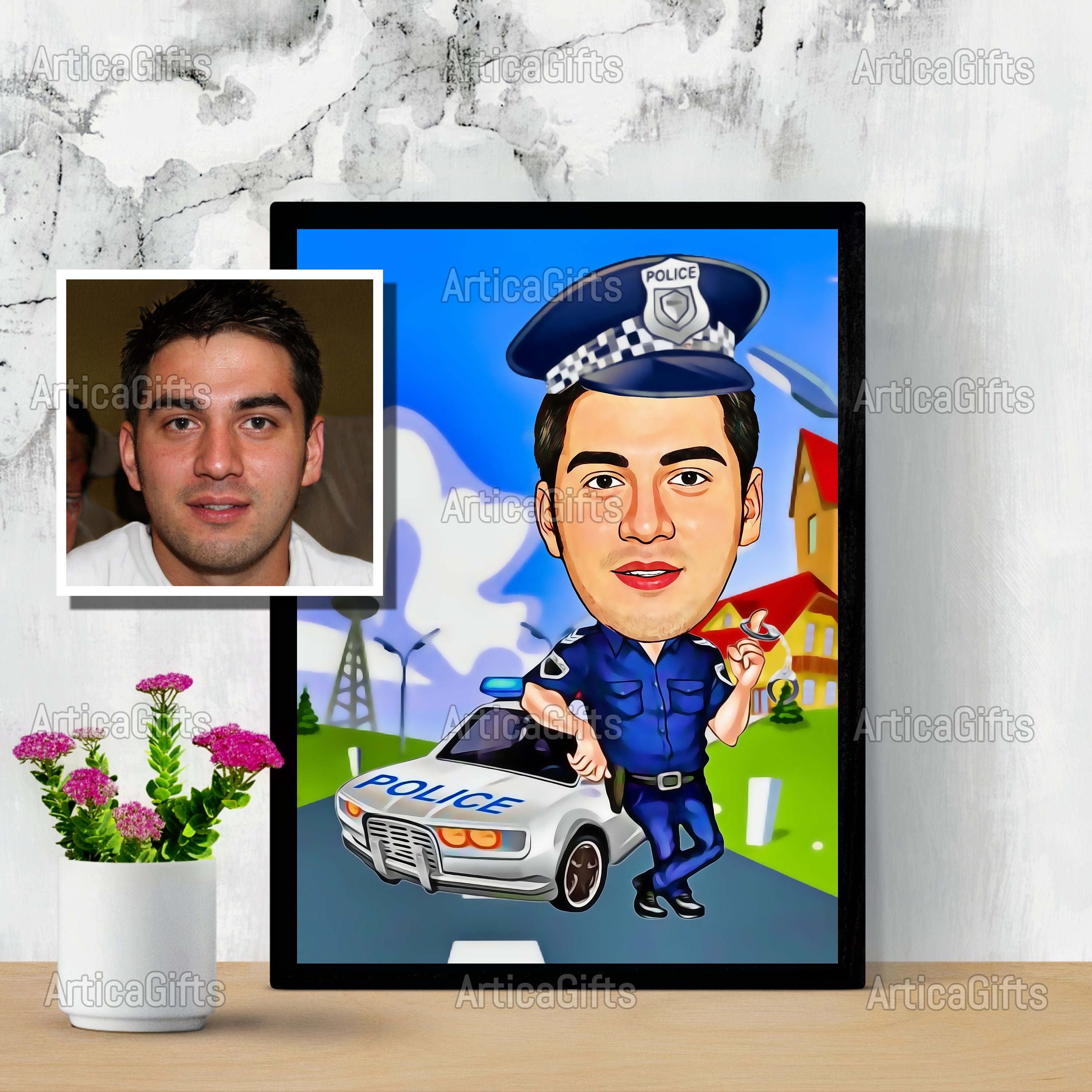 Funny Police Officer Cartoon