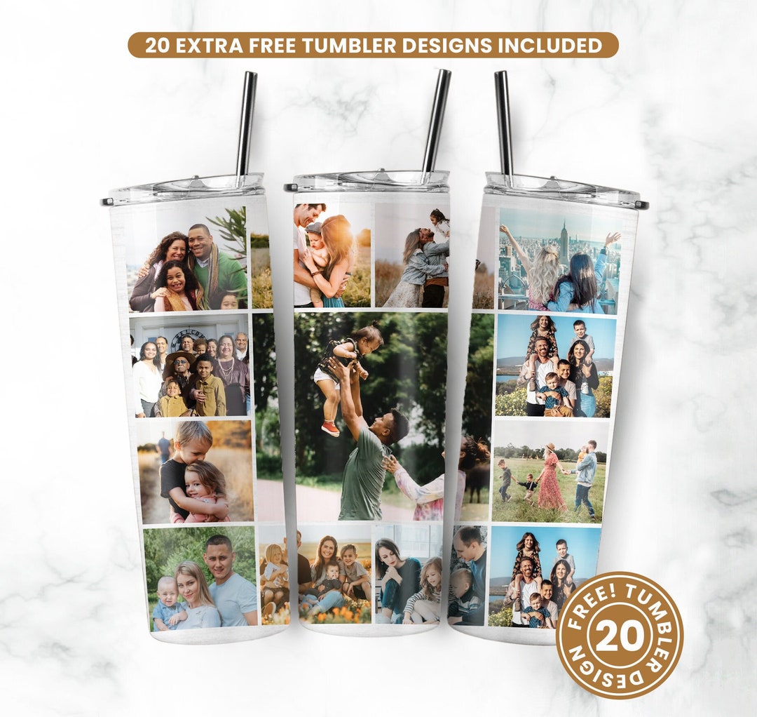 Add Own Photo, Photo Tumbler Template ,png Sublimation Photo Collage ...