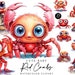 35 Watercolor Baby Red Crabs Clipart Bundle, Sublimation Designs ...