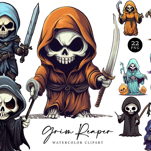 Cute Cartoon Reaper Digital - Etsy