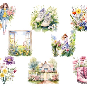 20 Watercolor Spring Wild Flower Clipart Bundle Sublimation Designs ...
