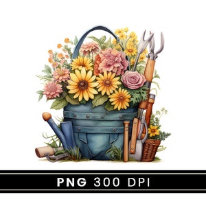 Watercolor Garden Clipart Bundle Digital Download Sublimation - Etsy