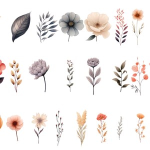 128 Watercolor Vintage Flower Clipart Bundle Printable Art Sublimation ...