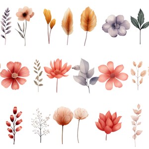 128 Watercolor Vintage Flower Clipart Bundle Printable Art Sublimation ...