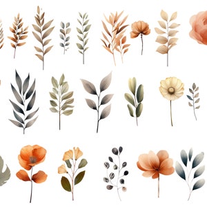 128 Watercolor Vintage Flower Clipart Bundle Printable Art Sublimation ...