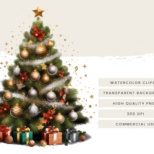 21 Watercolor Christmas Tree Clipart Bundle Sublimation Designs ...