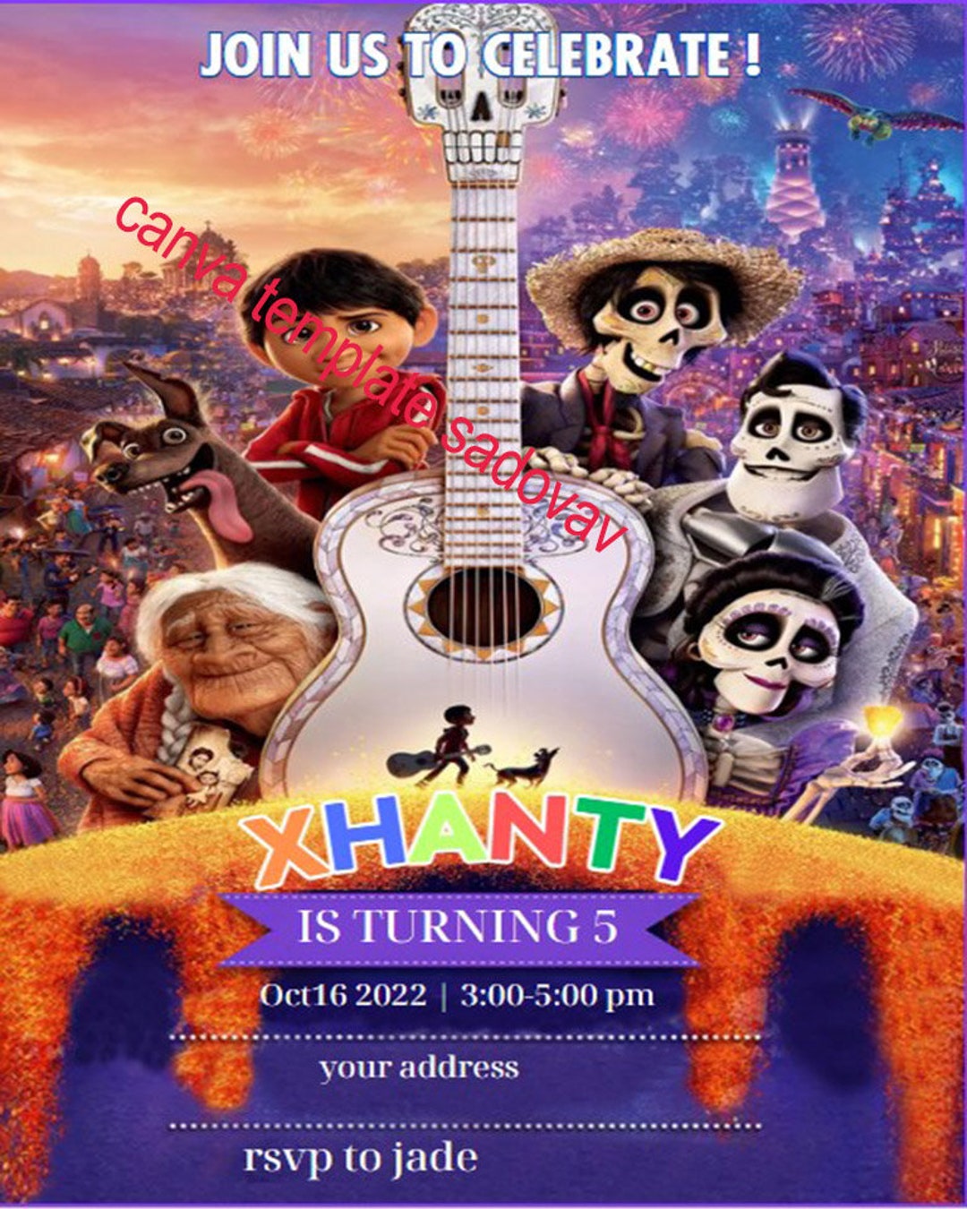 Pixar Coco Birthday Invitation Design - Etsy