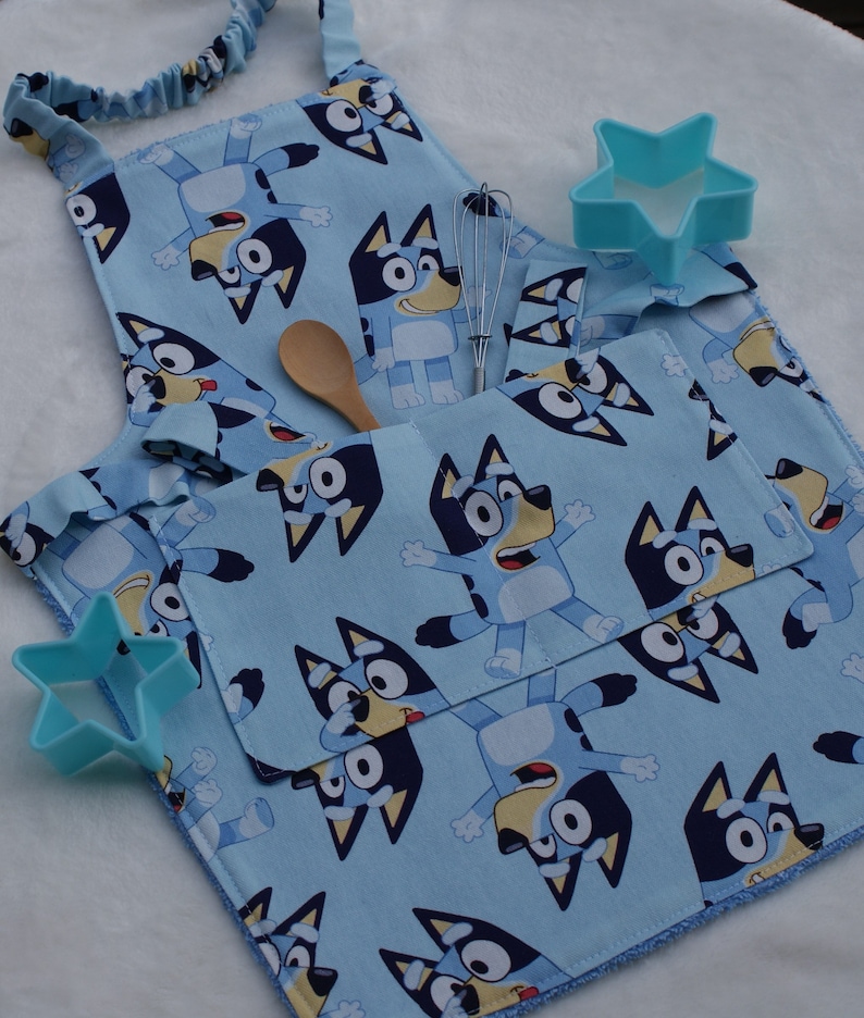 FREE NAME on Bluey Child Aprons/character Prints With Reverse Colour/2 ...