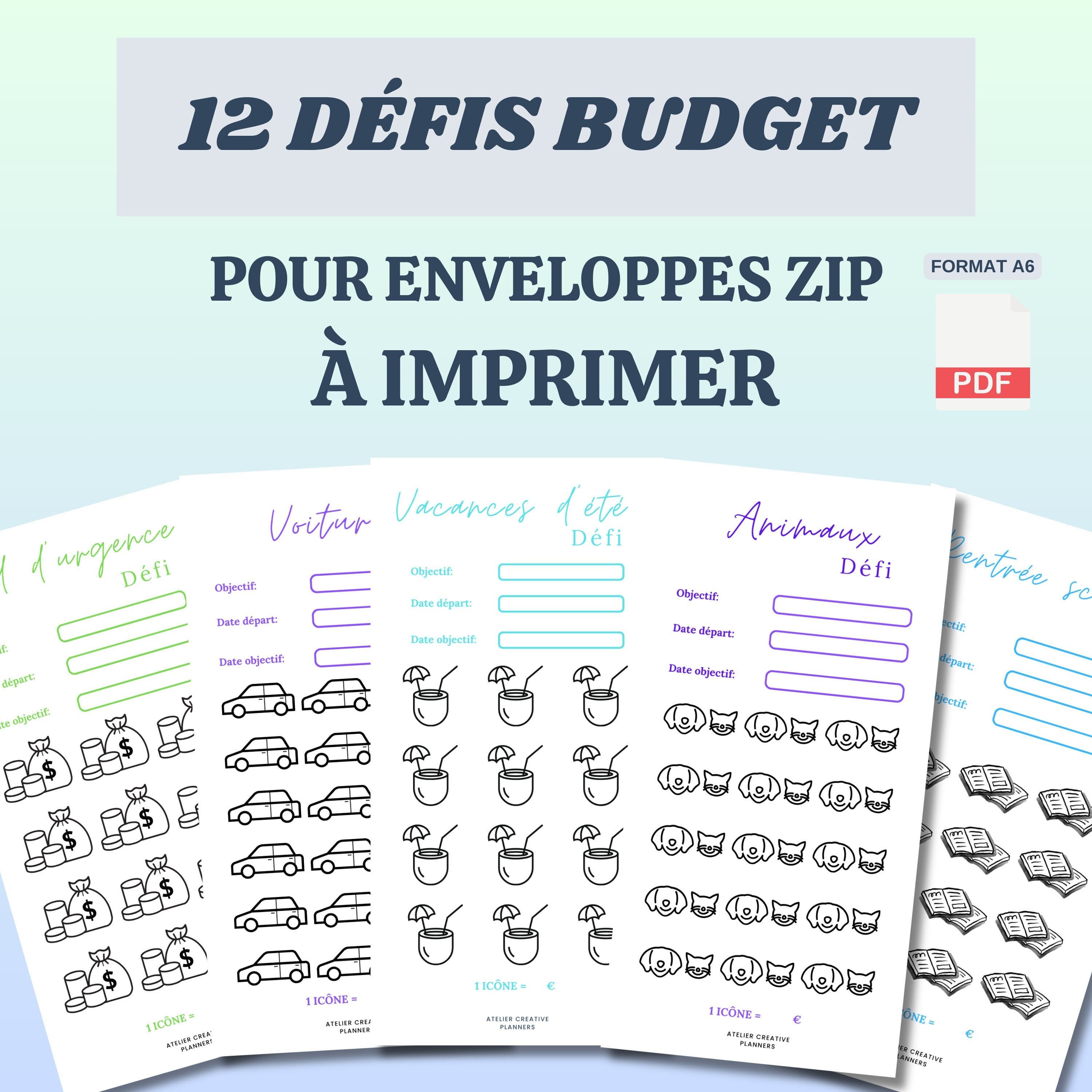 Défi budget en français, défi budget à imprimer format A6, défi ...