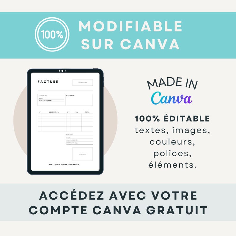 Simple French Invoice, Printable Invoice Template, French Invoice ...