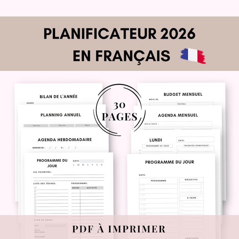 Weekly Planner, Printable French Planner 2026, French Planner ...