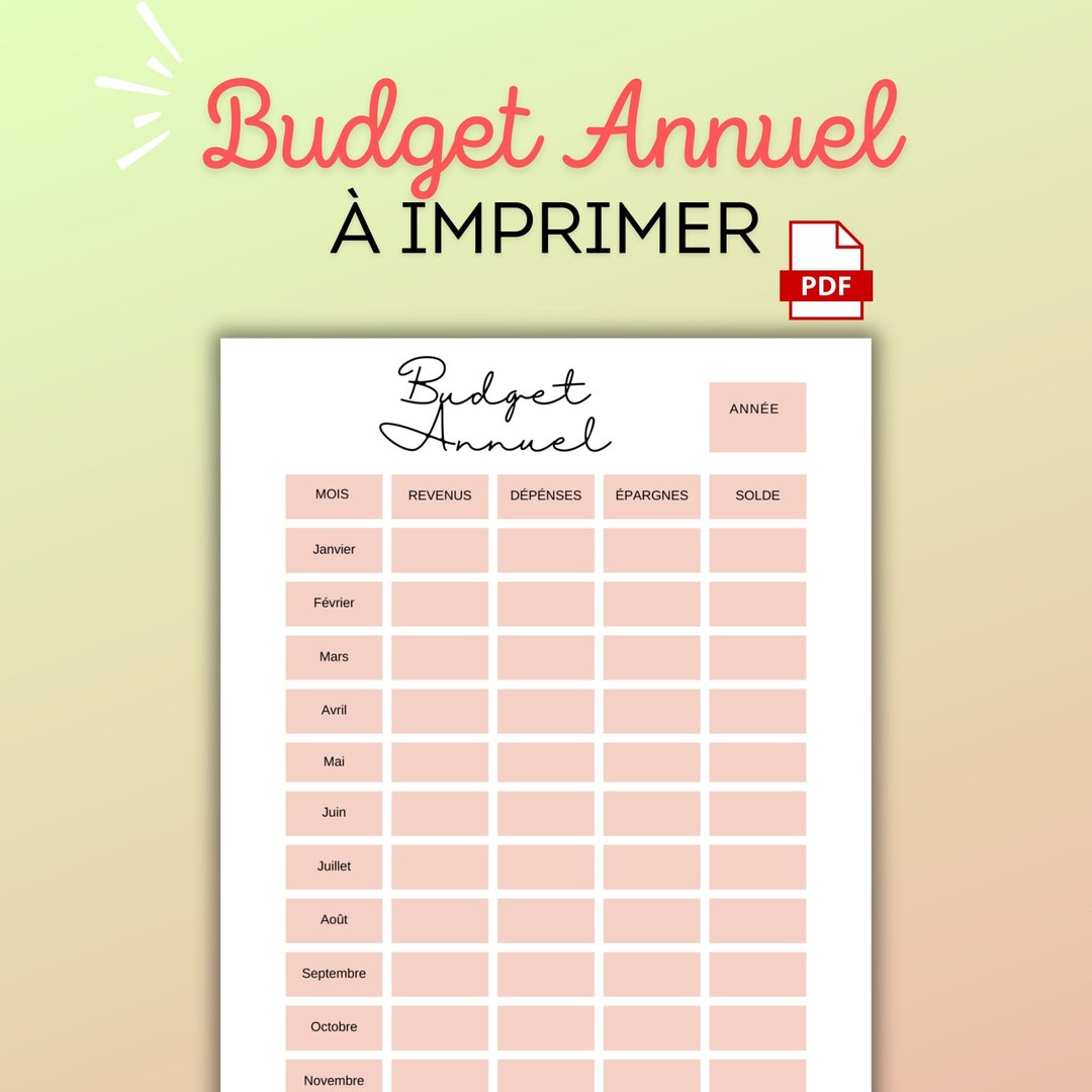 French Annual Budget, Budget Planner, File to Download, Planner to ...