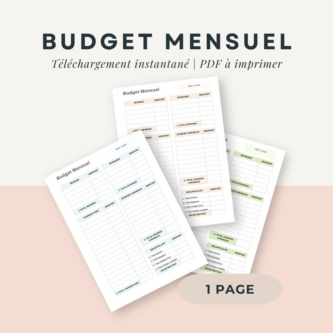 French Budget, Monthly Budget, Budget Planner, Planner to Print, French ...