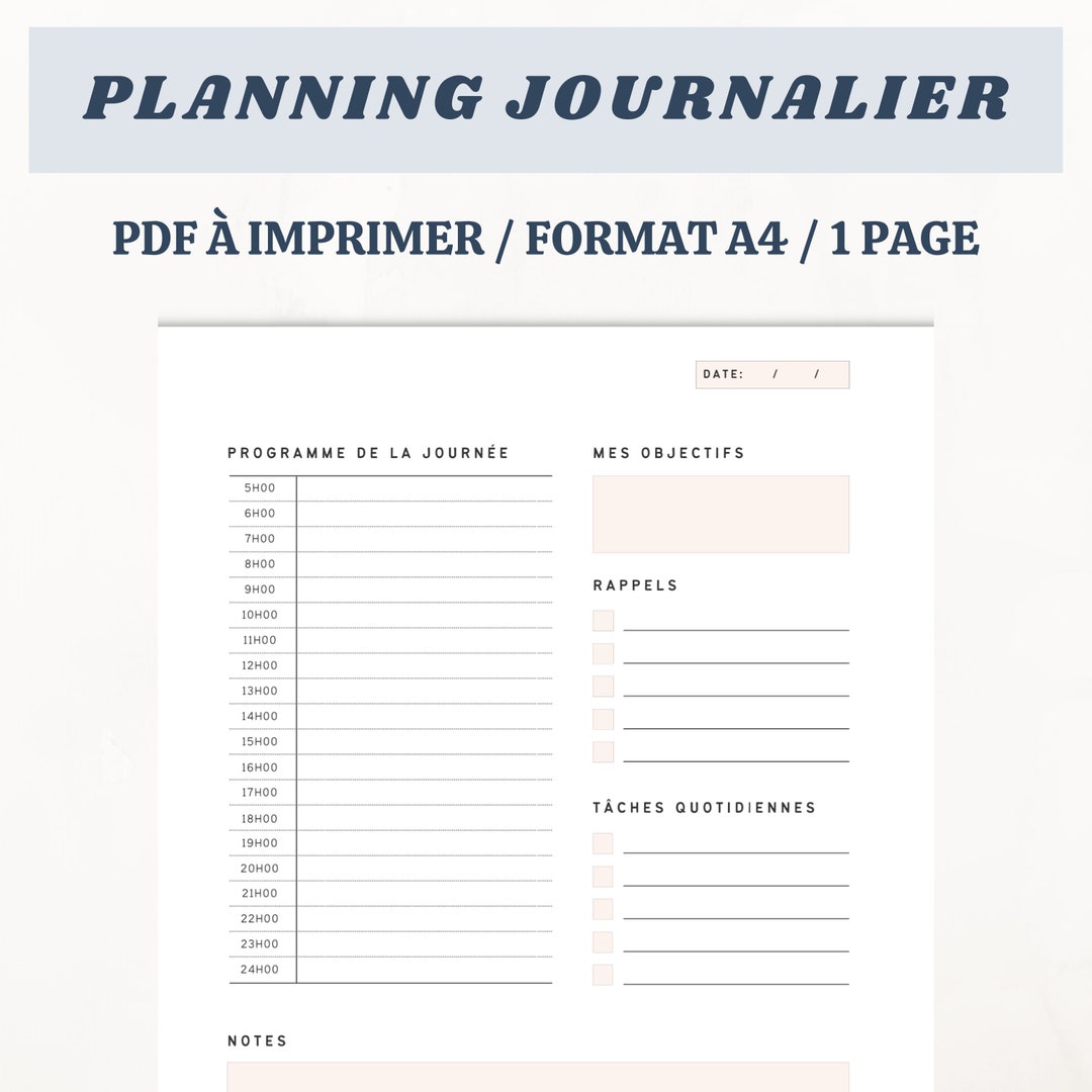 Daily Planner French Planner Printable Planner Digital - Etsy