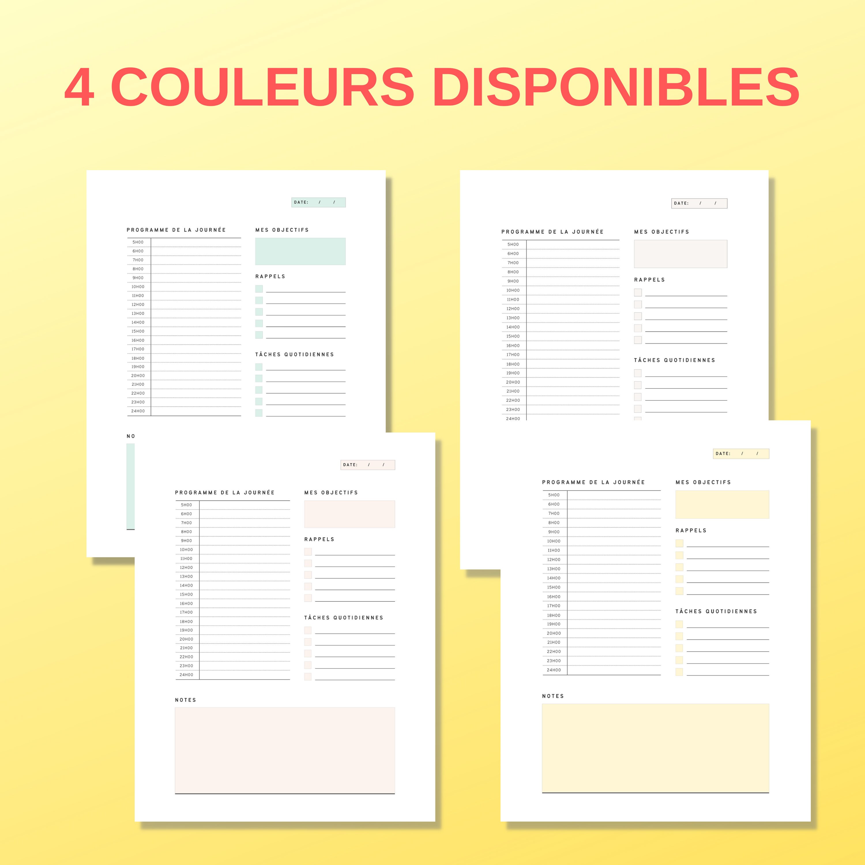 Daily Planner French Planner Printable Planner Digital - Etsy