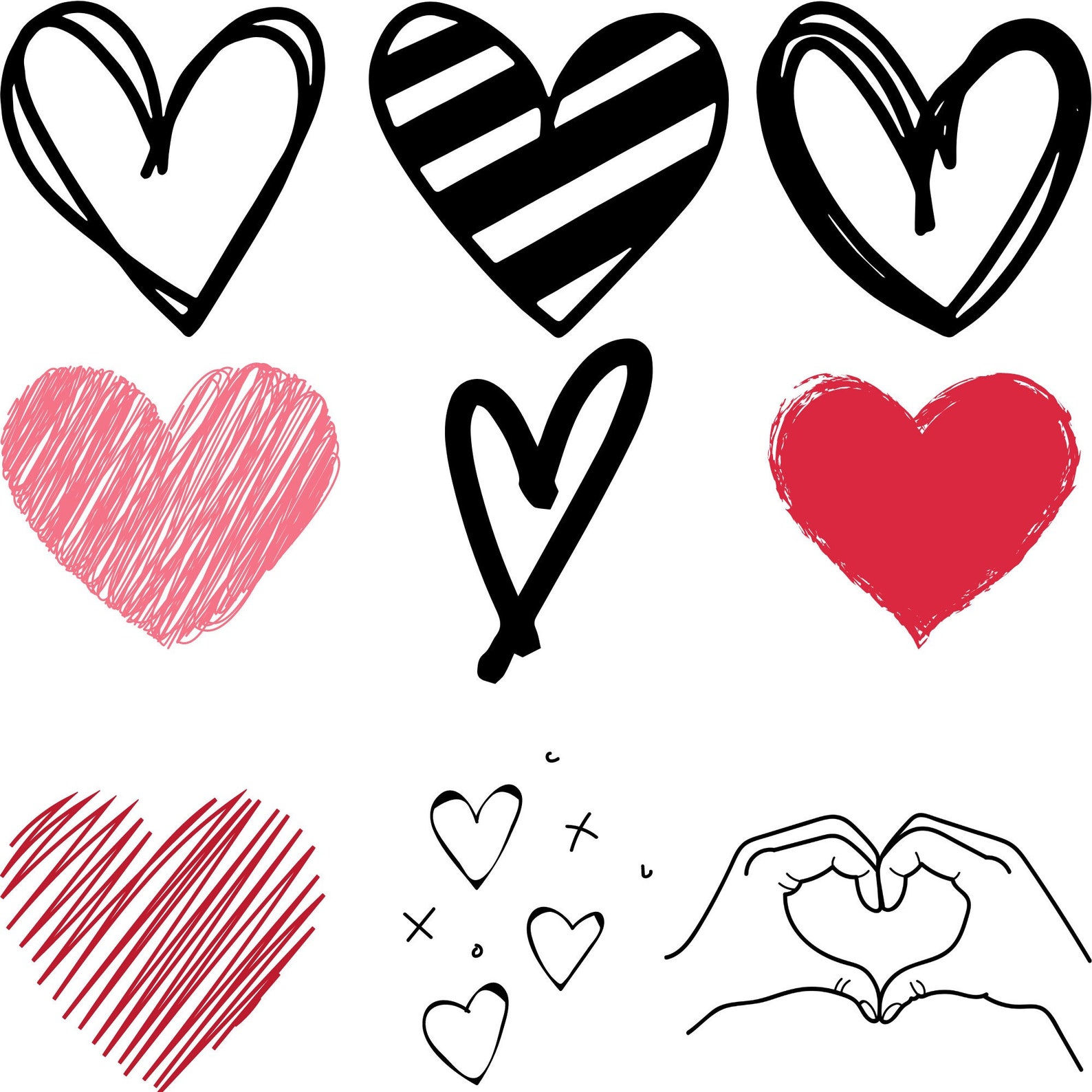 Heart Svg Bundle, Heart Svg, Hand Drawn Heart Svg, Open Heart Svg ...