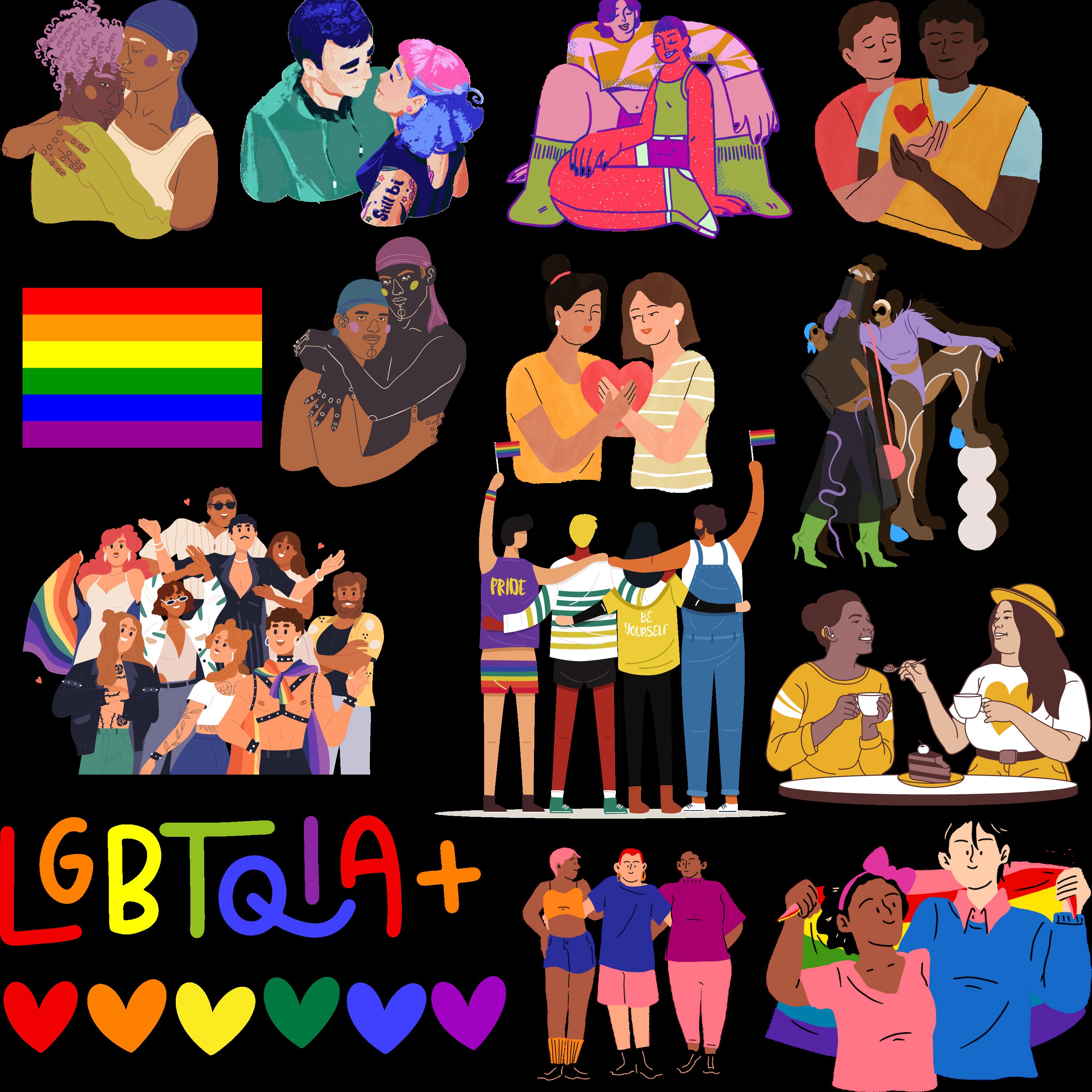 LGBT Love Art Print, Queer Love Art Print, Sapphic Wall Art, Lesbian ...