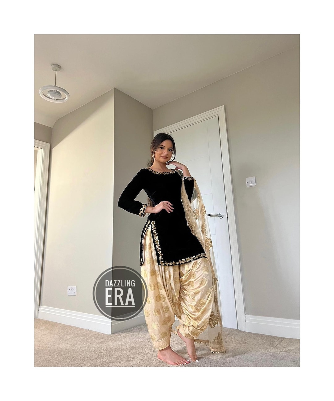 Salwar Kameez Suit Punjabi Patiala Velvet Brocade Suit Net Dupatta ...