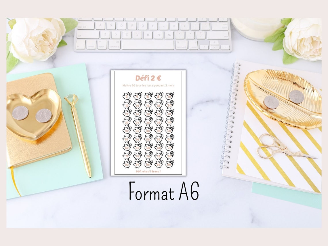 Fiche Défi 2 Euros Téléchargeable Pour économiser - Etsy Singapore