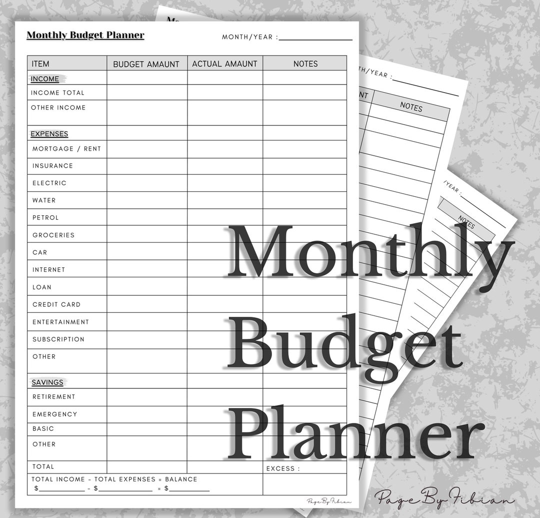 Monthly Budget, Expense Tracker, Budget Planner Printable, Digital ...
