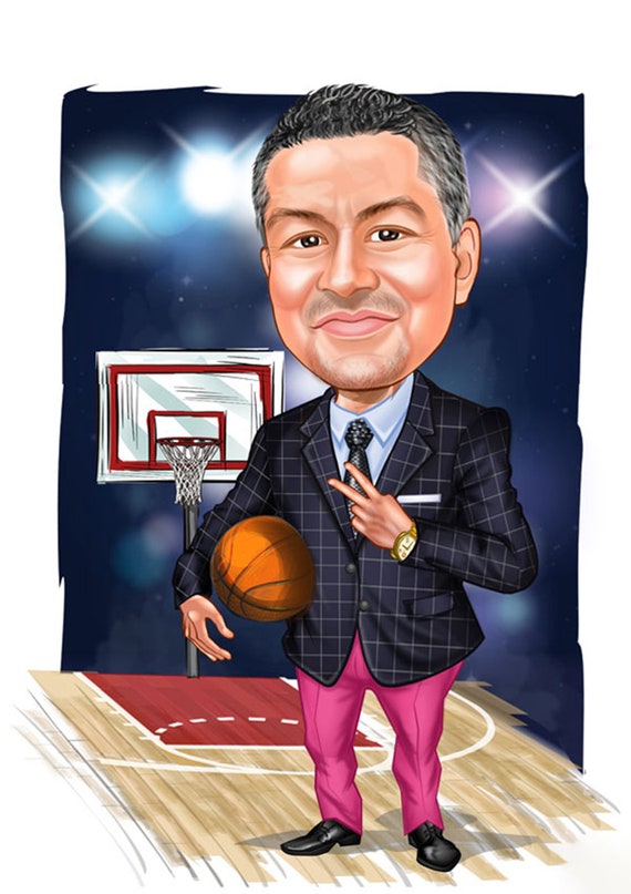 Cartoon Basketball Coach