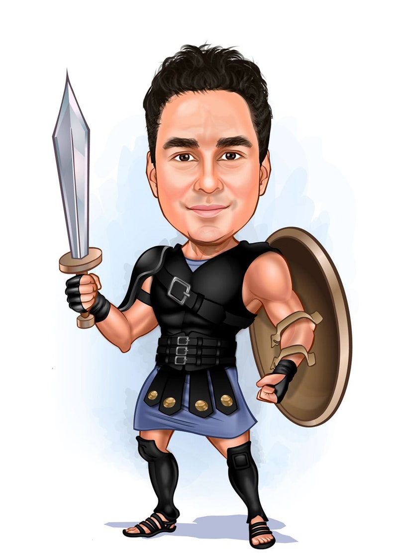 Personalized ROMAN GLADİATOR Cartoon Custom Caricature From - Etsy