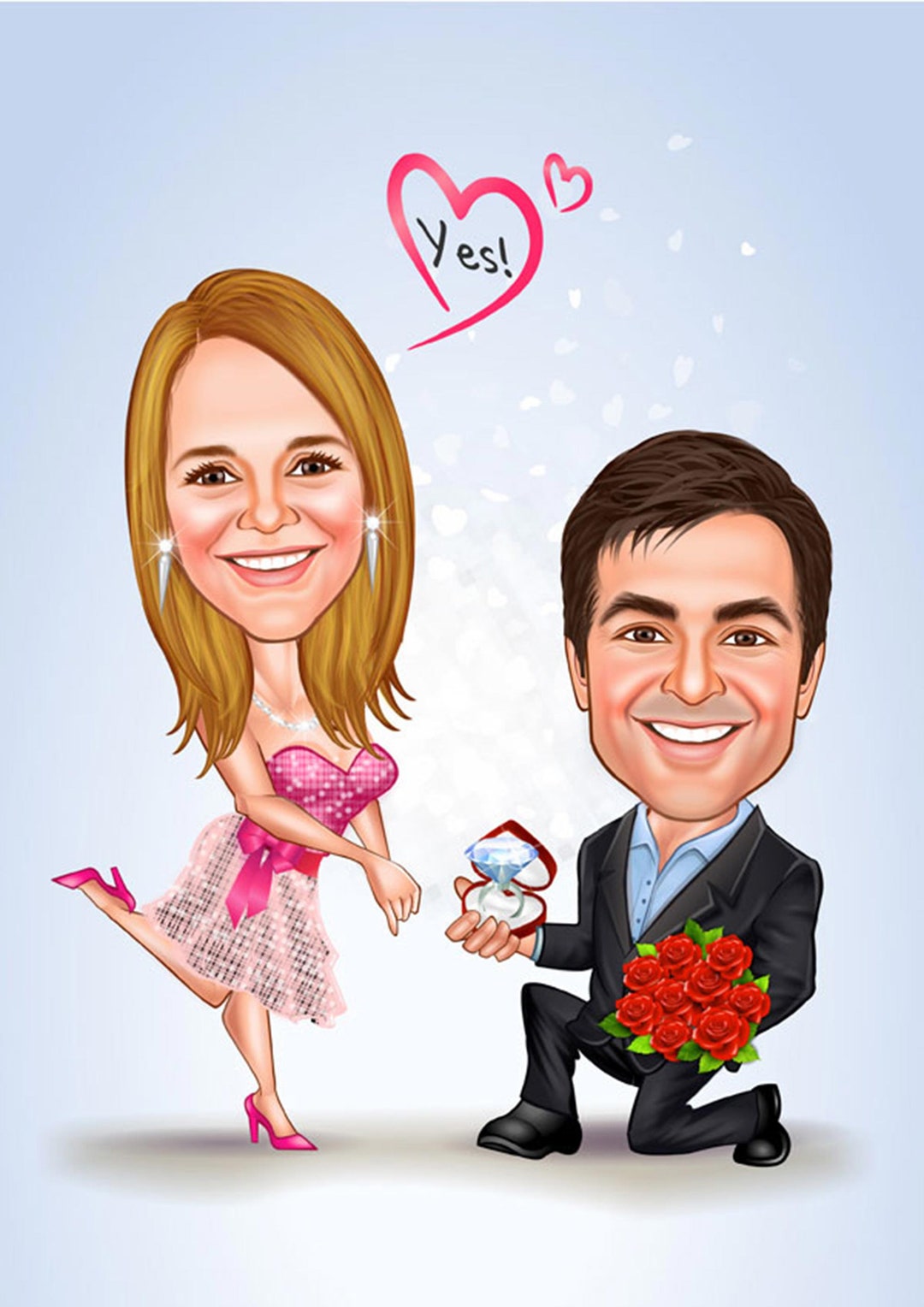 Personalized Married Couple Cartoon Custom Caricature Marriage - Etsy