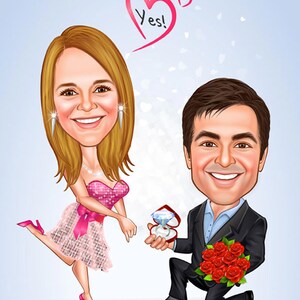 Personalized Married Couple Cartoon Custom Caricature Marriage - Etsy
