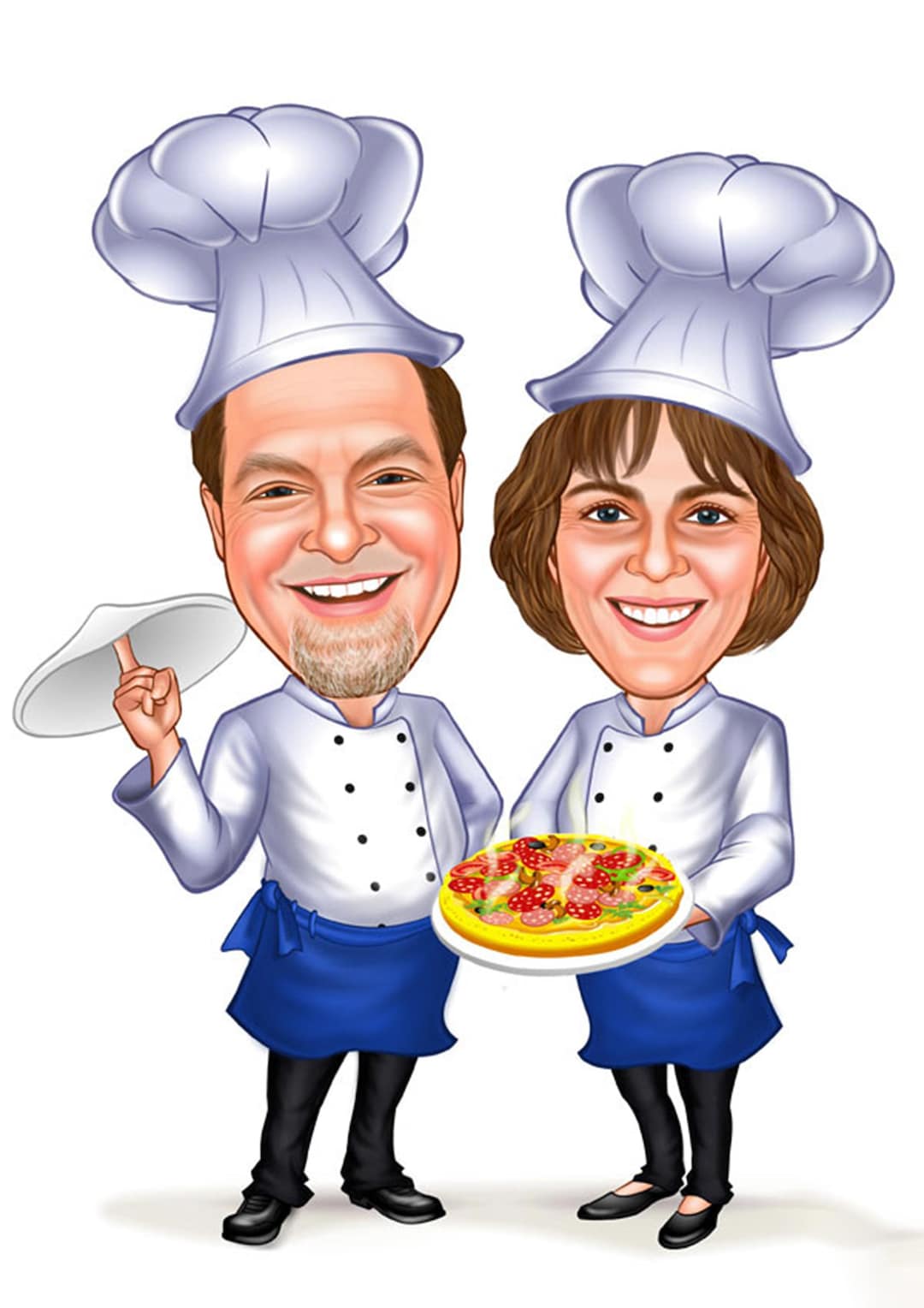 Personalized Chefs Couplecartoon Custom Caricature Chef Gift - Etsy