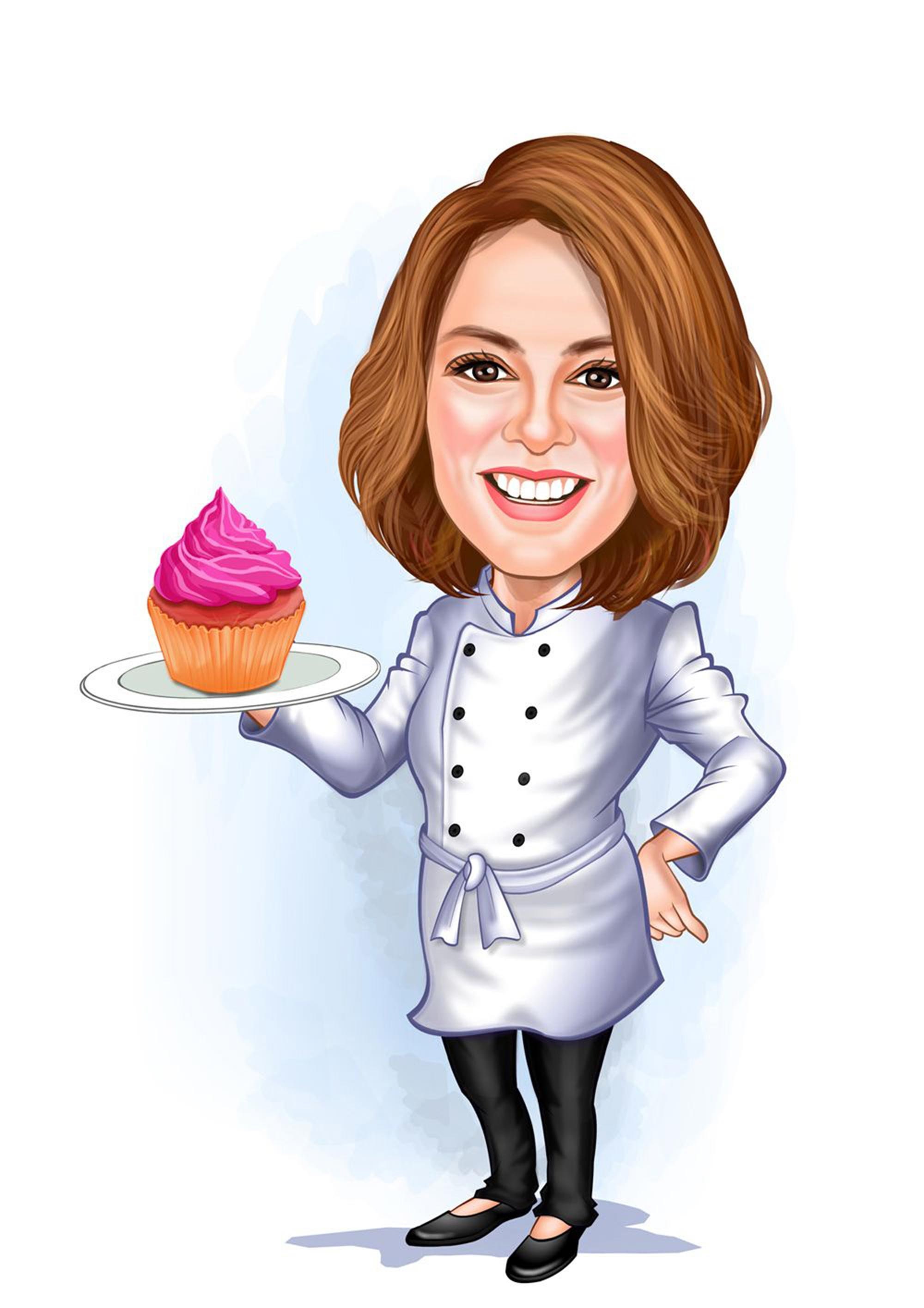 Personalized Female Chef Cartoon Custom Caricature Chef T Etsy