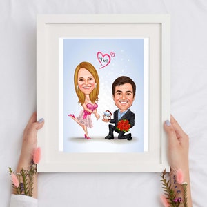 Personalized Married Couple Cartoon Custom Caricature Marriage - Etsy