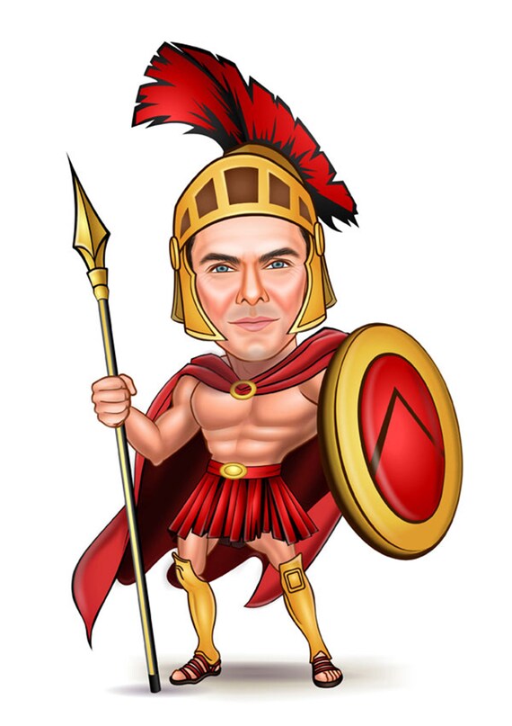 Cartoon Roman Gladiators