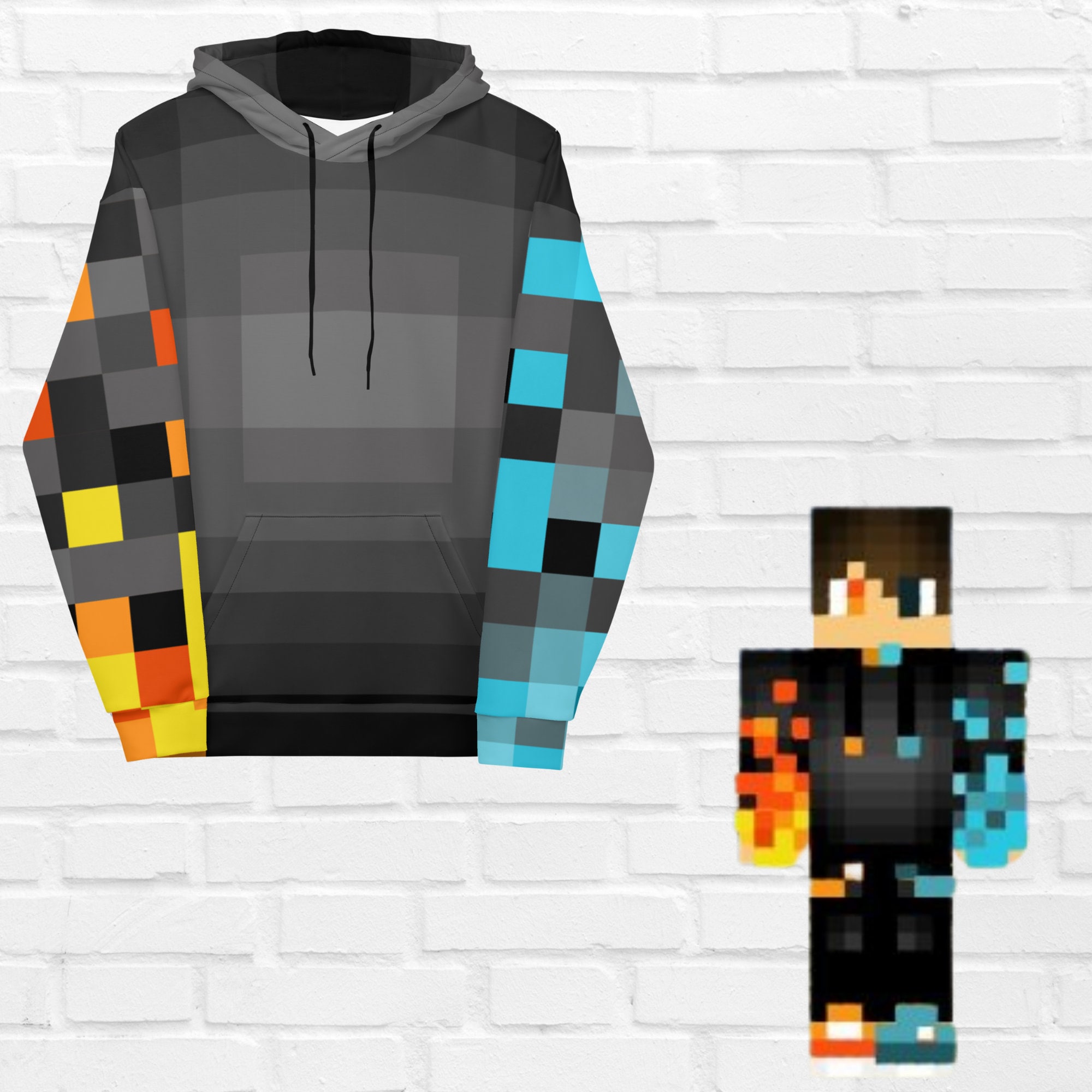 Minecraft Skin CUSTOM Hoodie Pick Your Skin Adult Minecraft Hoodie ...