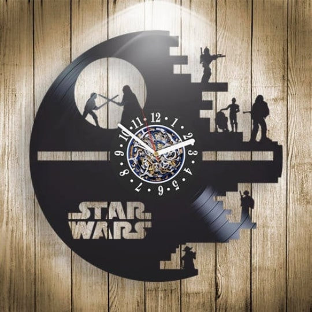 Star Wars Movie Characters Wall Clock Made From Vinyl Record, Unique ...