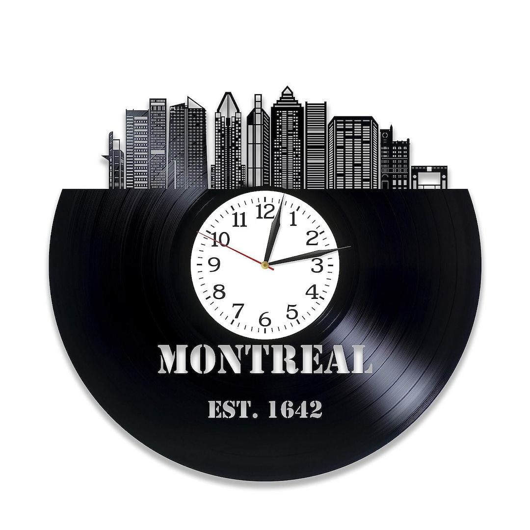 Montreal Quebec Vinyl Record Wall Clock Cityscape Art New Home Gift for ...