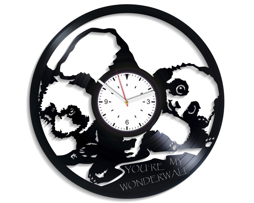 Panda Wall Clock Made From Vinyl Record, Vintage Decor for Kids Room ...