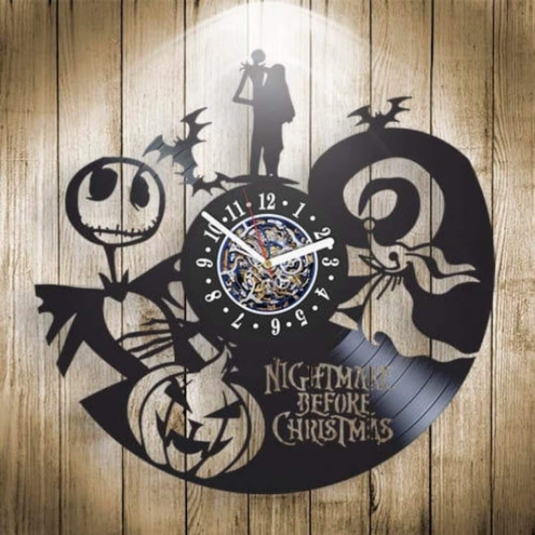 Nightmare Before Christmas Wall Clock Made From Vinyl Record, Original ...