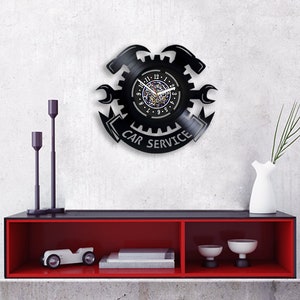 Car Service Personalized Wall Clock Made From Vinyl Record, Unique Gift ...